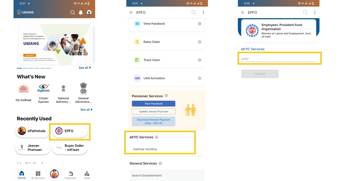How to Link an Aadhaar Card with EPF Account