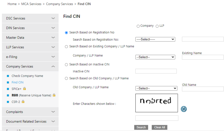 Corporate Identification Number (CIN Number) in India
