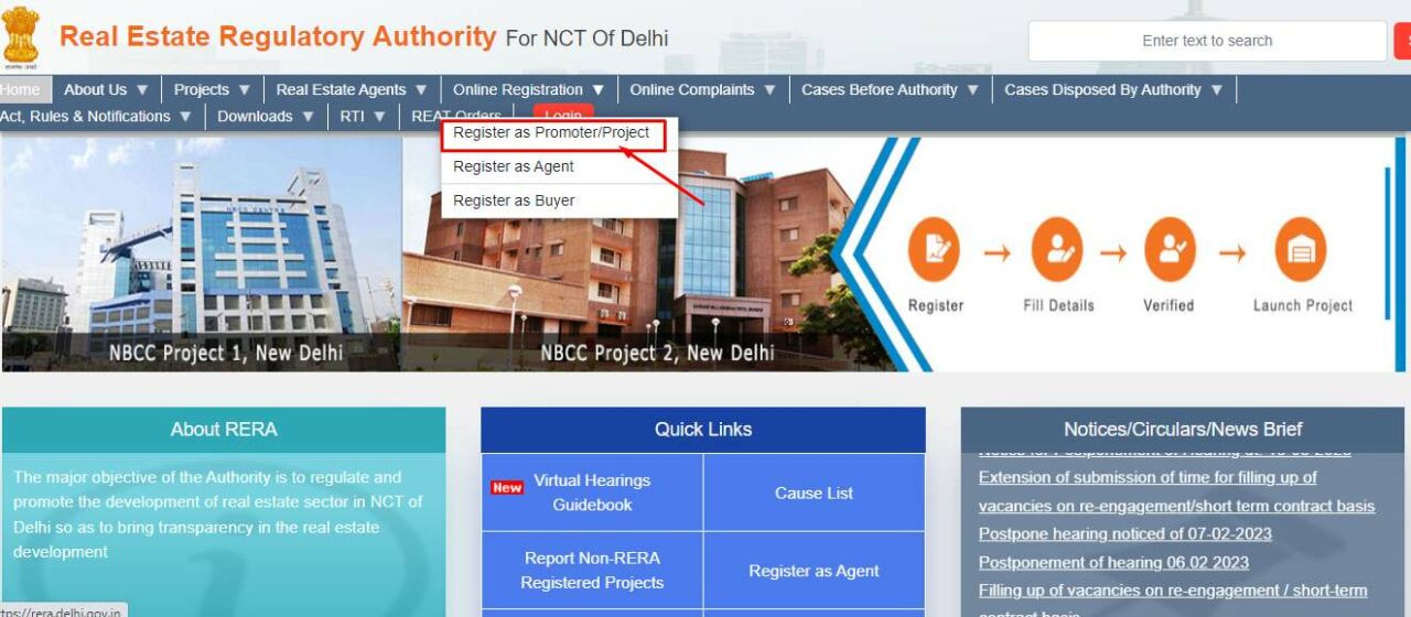 RERA Delhi : Registration Process, Documents and Charges